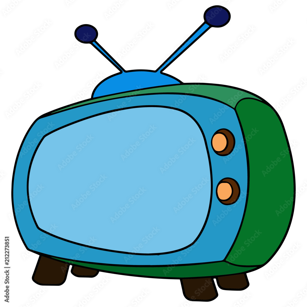 Television cartoon illustration isolated on white background for ...