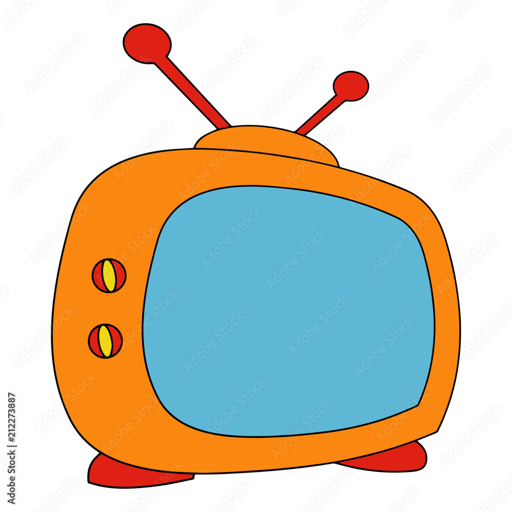 Television cartoon illustration isolated on white background for ...