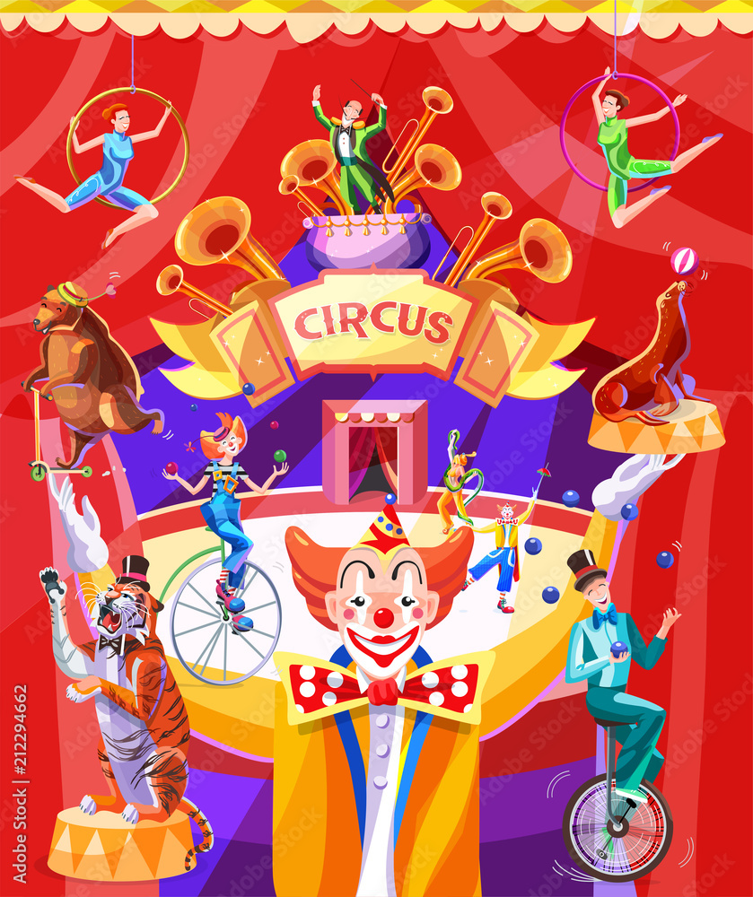 Circus Acrobats Poster