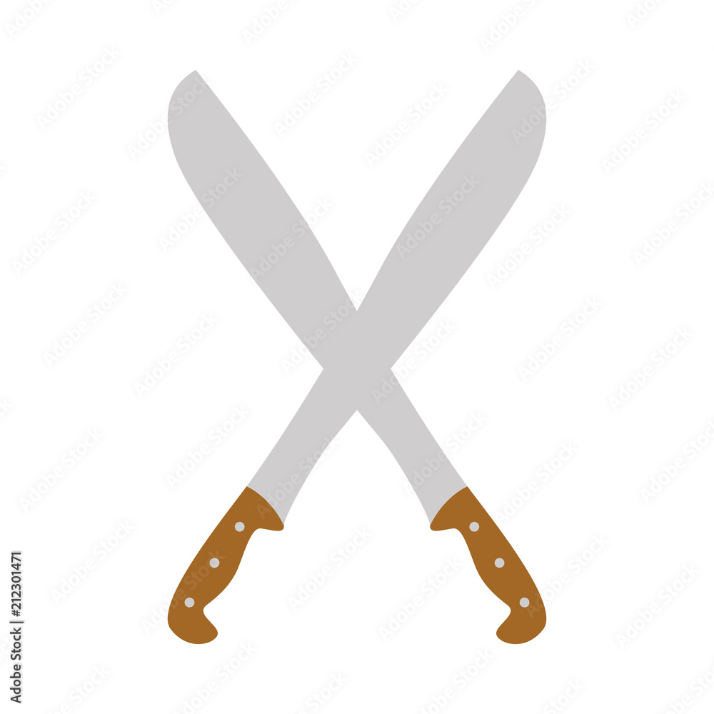 machetes cross vector illustration flat style front vector de Stock ...