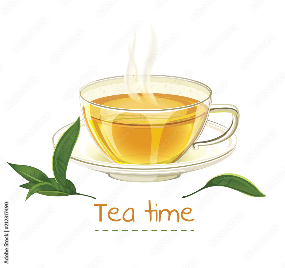 Tea time design template. Cup of tea vector illustration isolated on ...