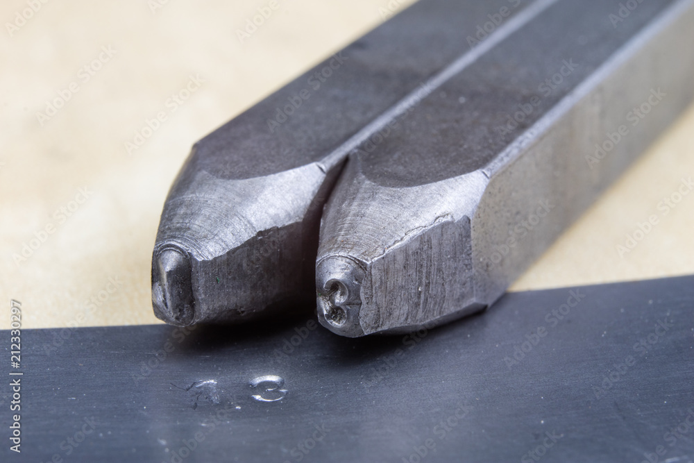 Metal stamps for stamping numbers and letters in metal. Embossed digits ...