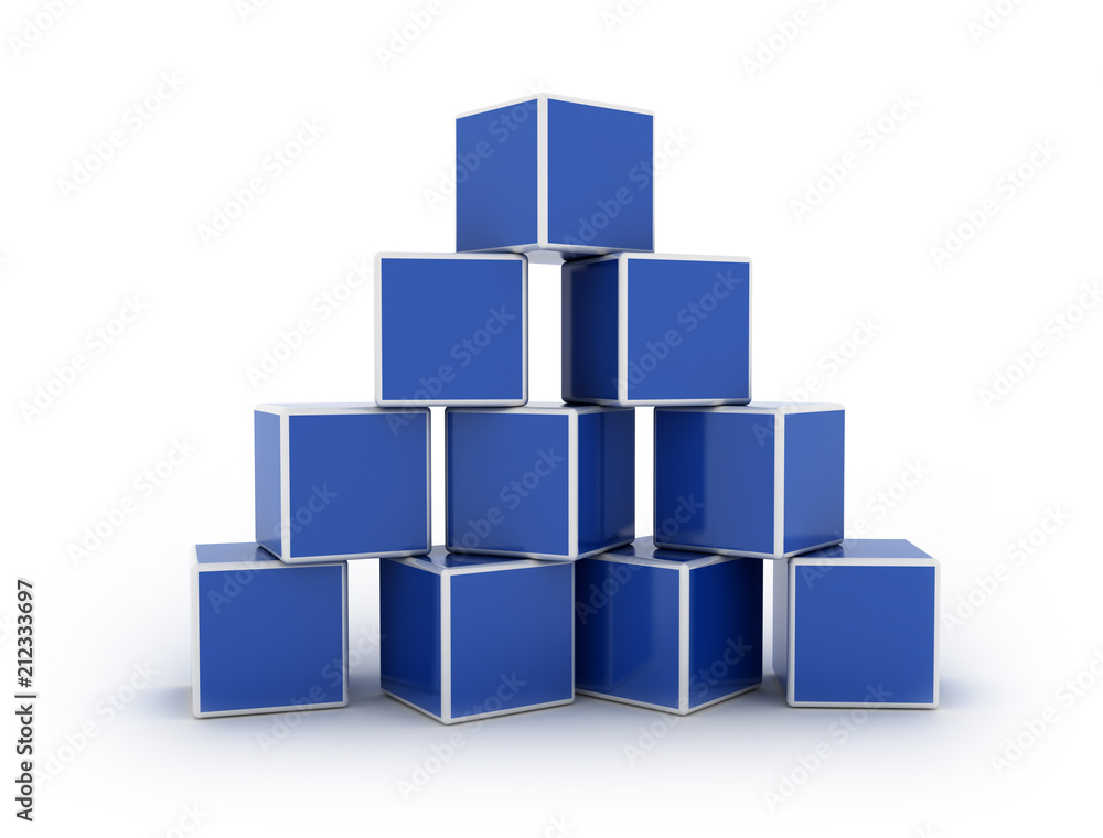 Cubes stacked in pyramid, illustration Stock Photo | Adobe Stock