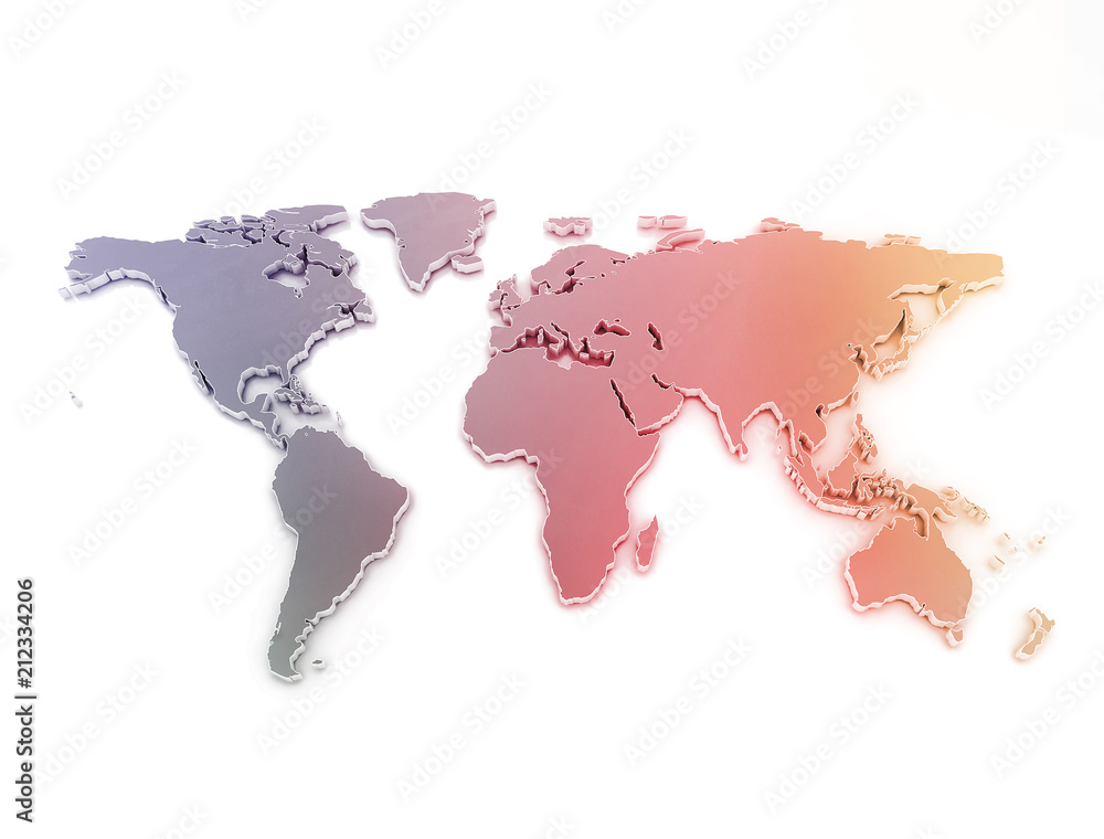 World map, illustration Stock Photo | Adobe Stock
