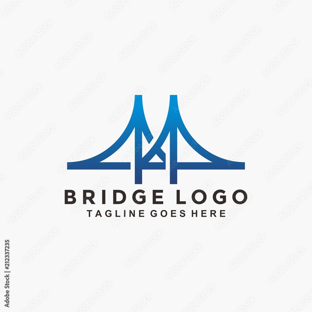 Blue bridge logo Stock Vector | Adobe Stock