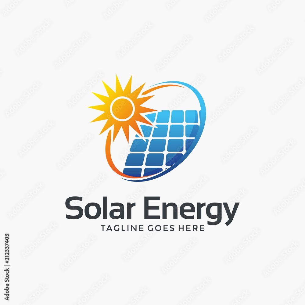 Solar energy logo, sun logo. Stock Vector | Adobe Stock