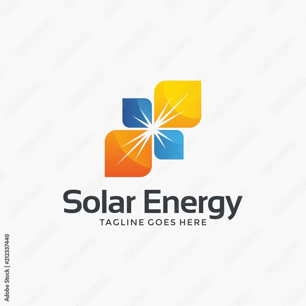 Solar energy logo, sun logo. Stock Vector | Adobe Stock