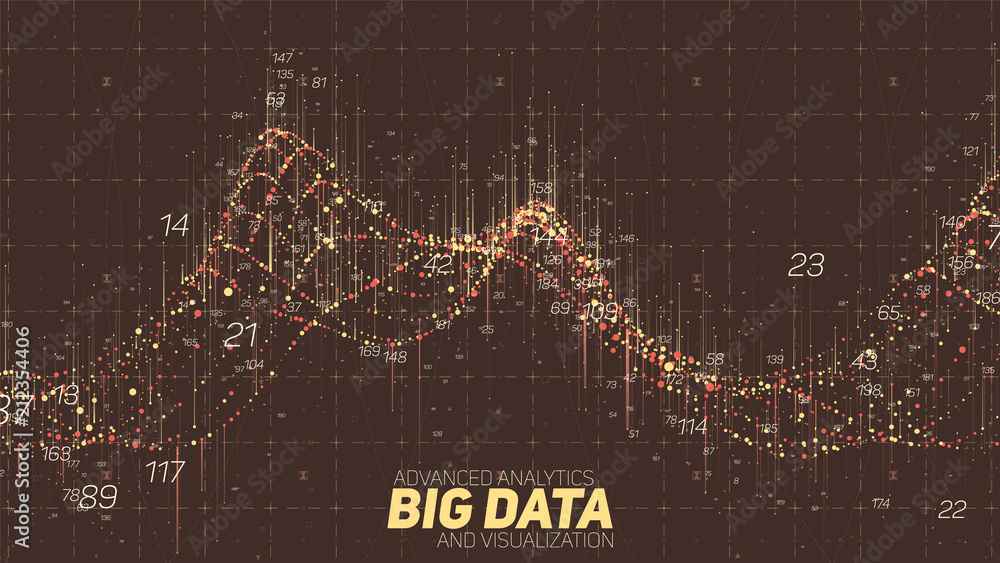 Vector abstract financial big data graph visualization. Stock index ...