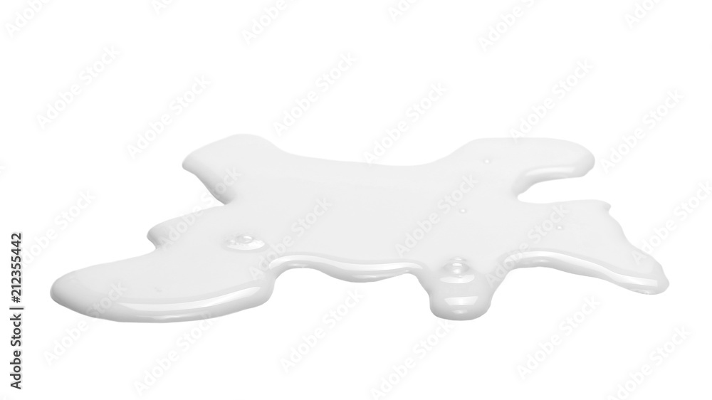 Spilled milk puddle isolated on white background and texture Stock ...