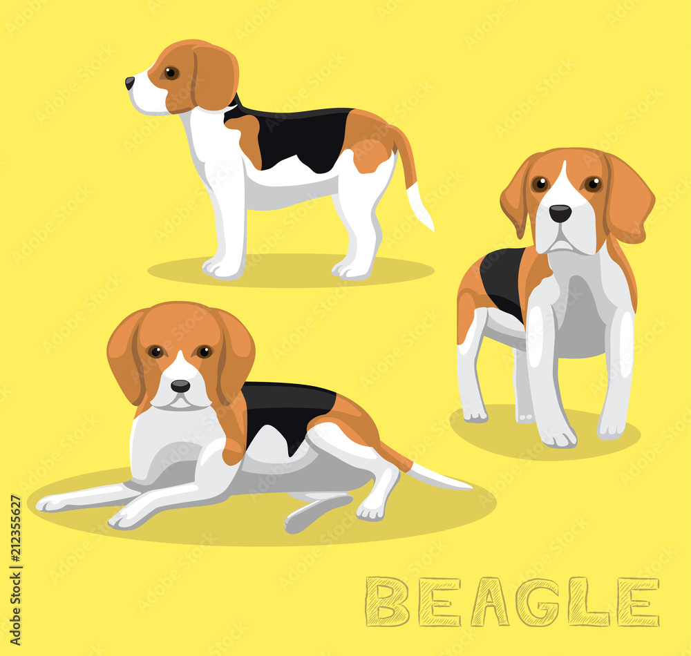 Dog Beagle Cartoon Vector Illustration Stock Vector | Adobe Stock