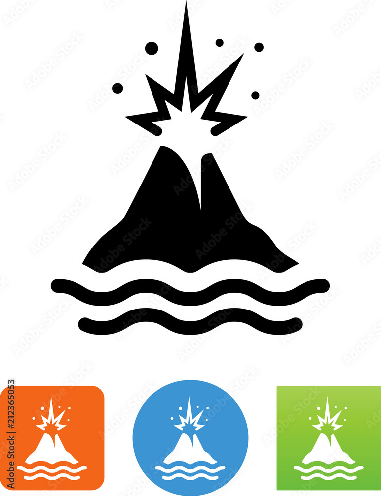 Volcano Eruption Icon Stock Vector | Adobe Stock