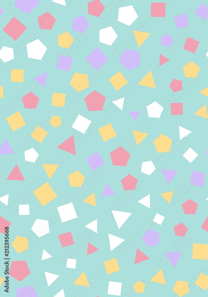 Seamless pattern with different shapes on a light background. Vector ...