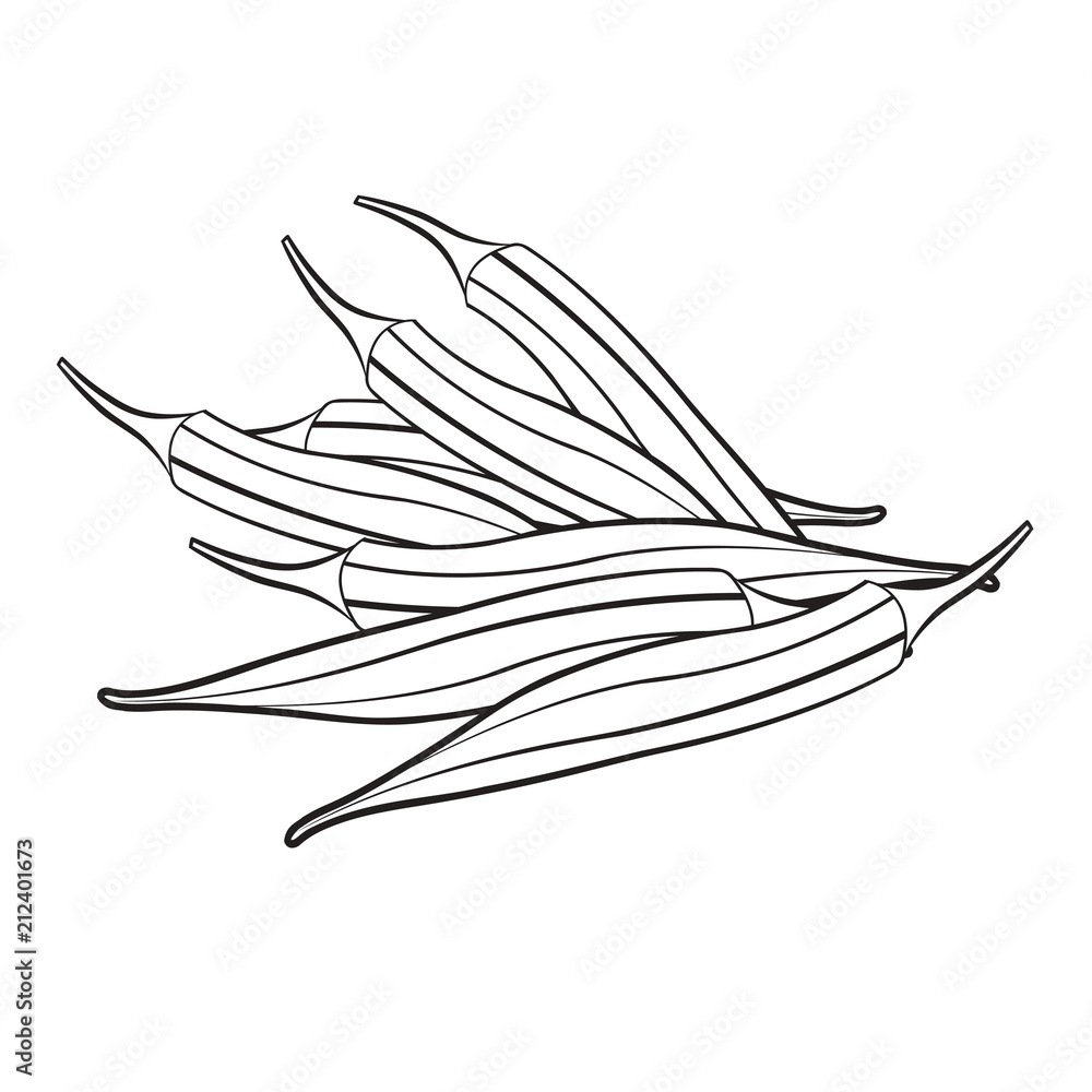 Lady Finger Clipart Black And White