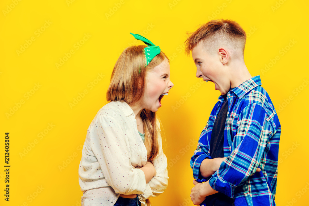 two screaming children Stock Photo | Adobe Stock