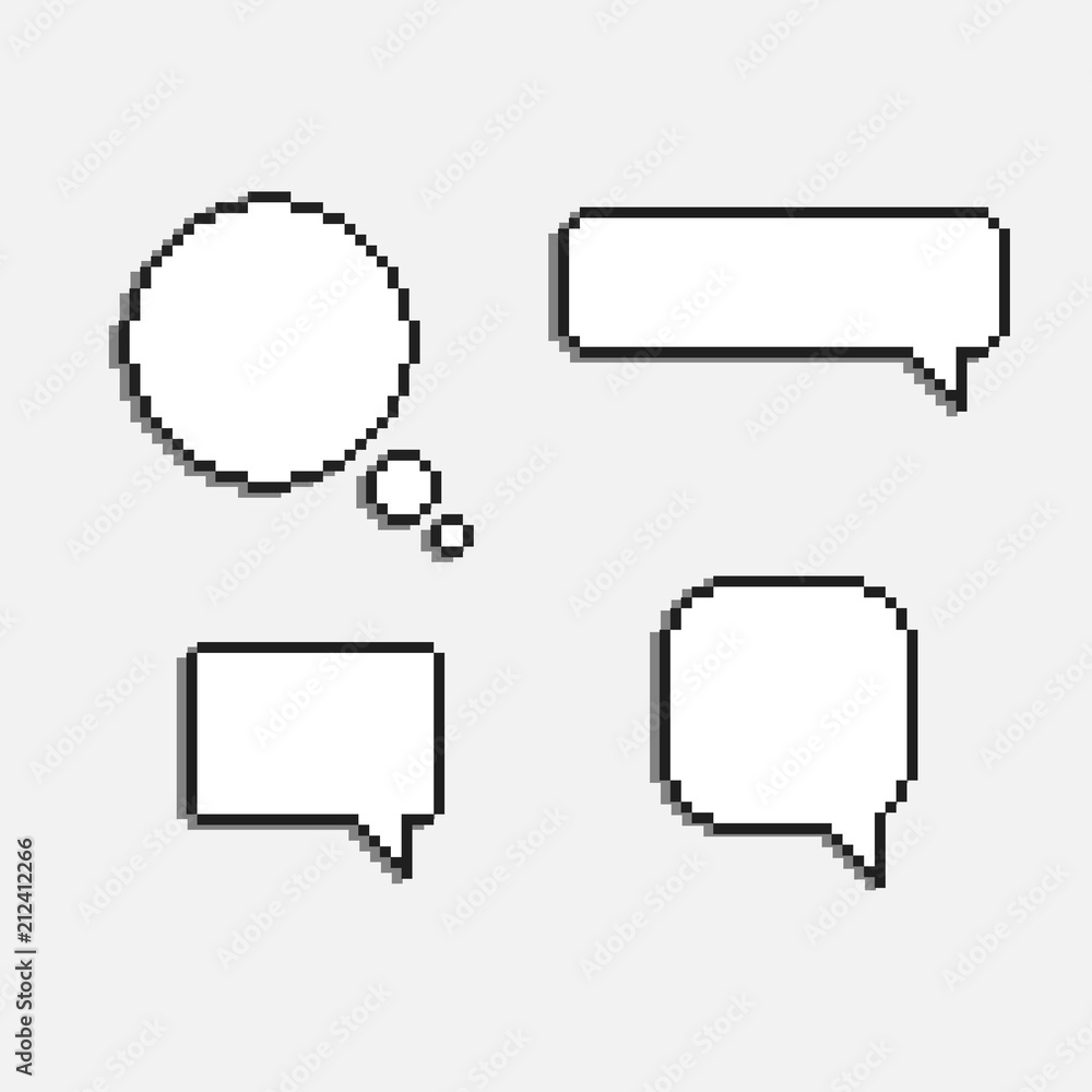 8 bit pixel speech bubbles Stock Vector | Adobe Stock