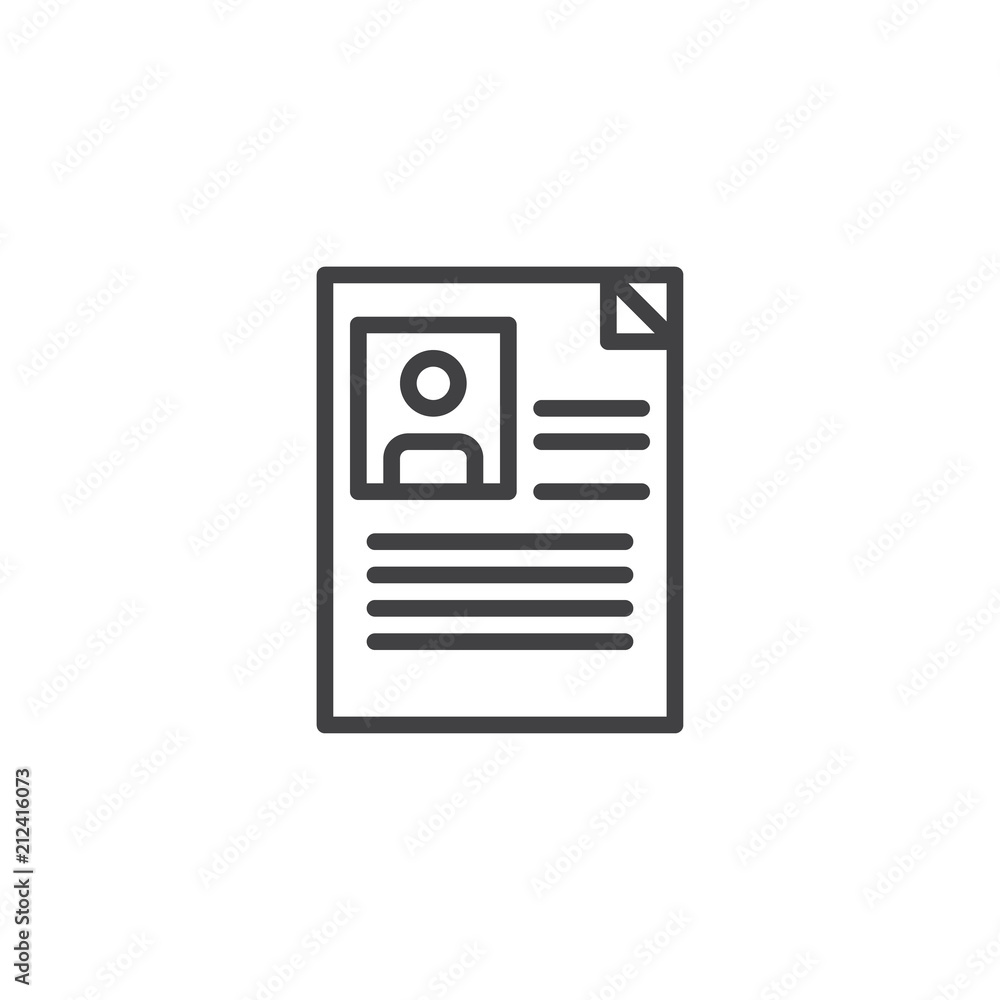 Personal profile outline icon. linear style sign for mobile concept and ...