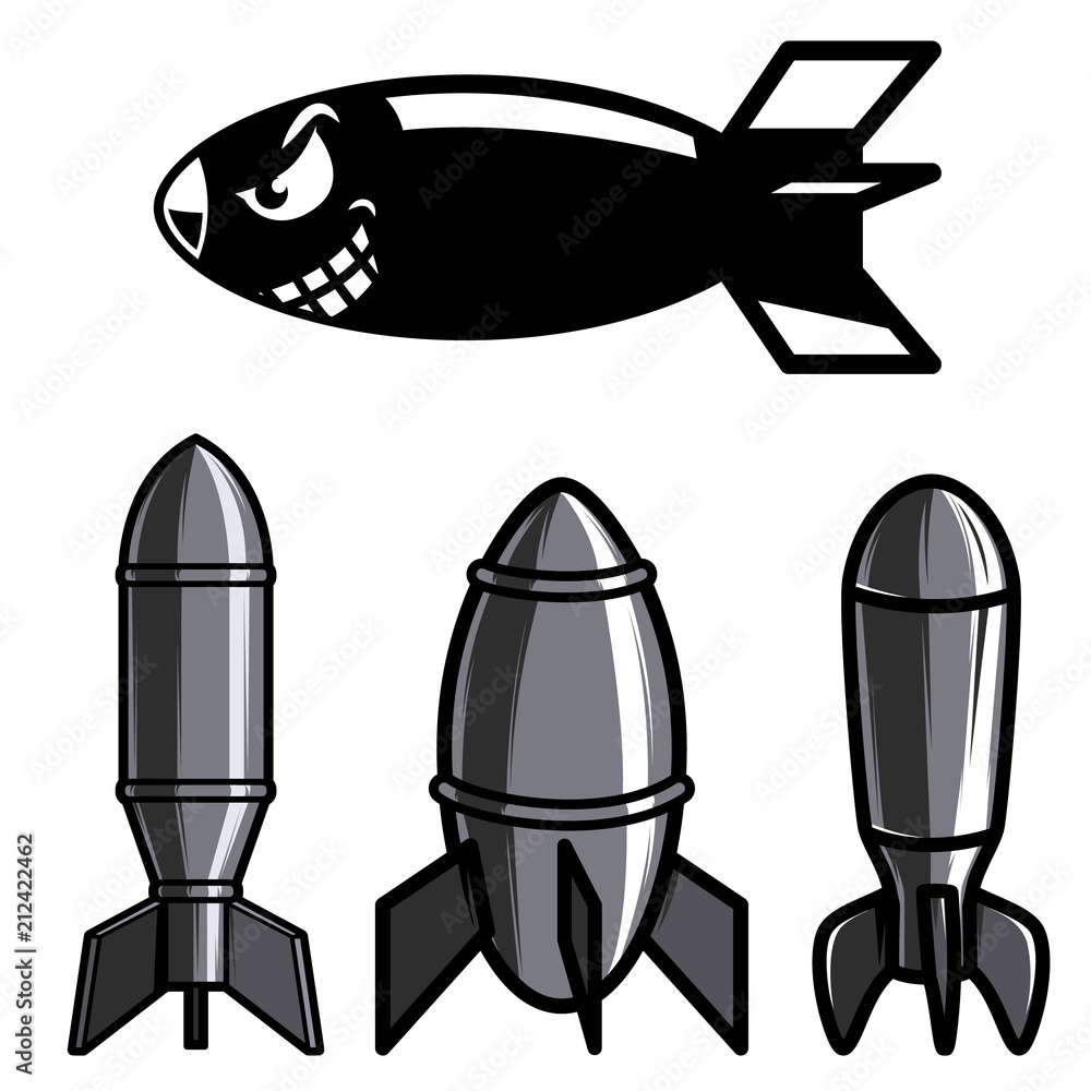 Set of comic style bomb. For poster, card, flyer, banner. Stock Vector ...