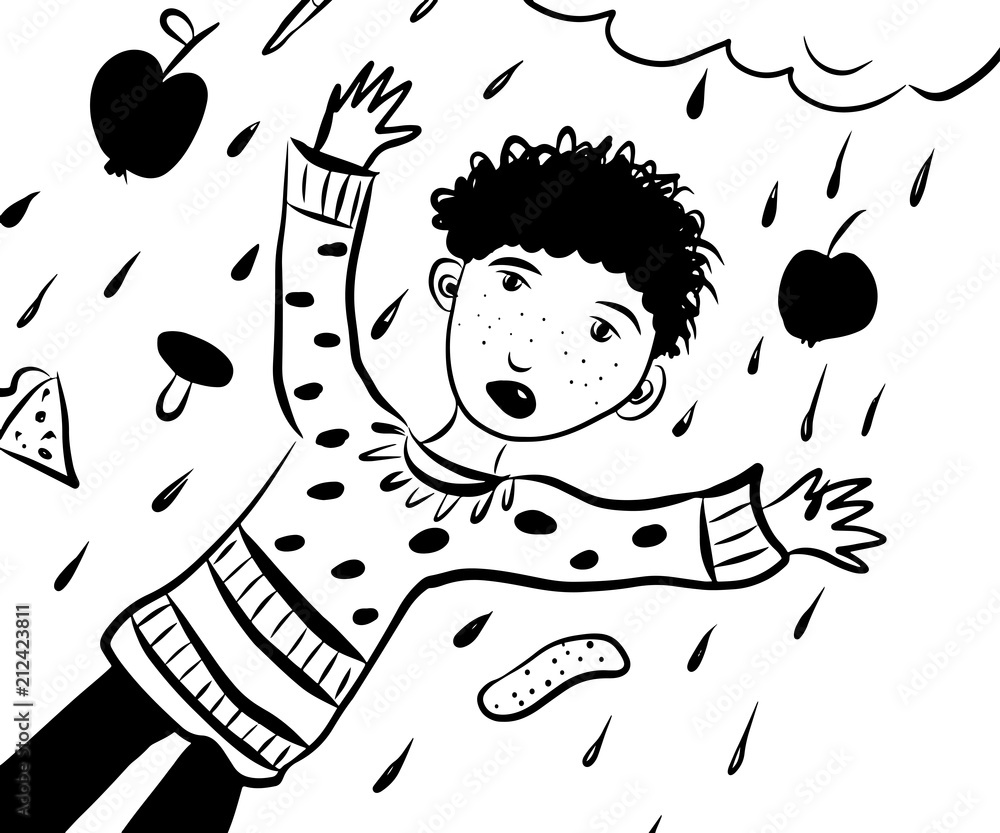 Boy In Rain Sketch