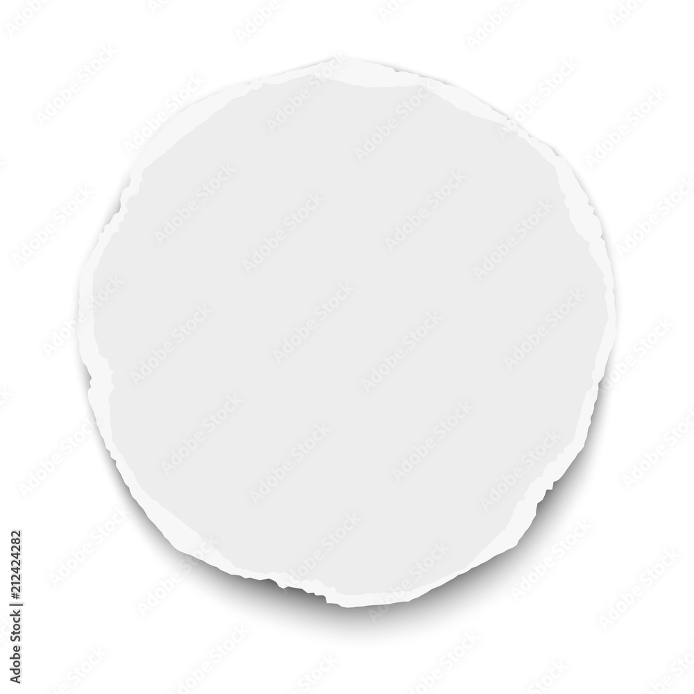 Vecteur Stock Round torn paper tear with soft shadow isolated on white ...