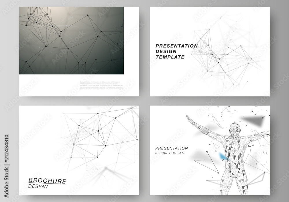 The minimalistic abstract vector layout of the presentation slides ...