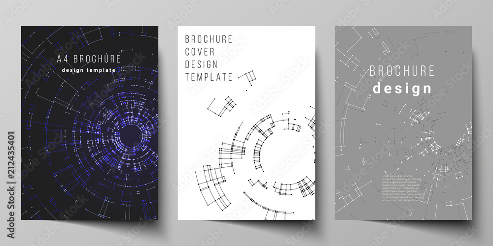 The vector layout of A4 format cover mockups design templates for ...