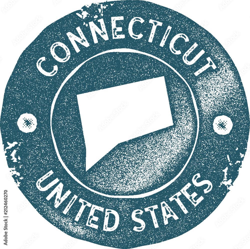 Connecticut map vintage stamp. Retro style handmade label, badge or ...