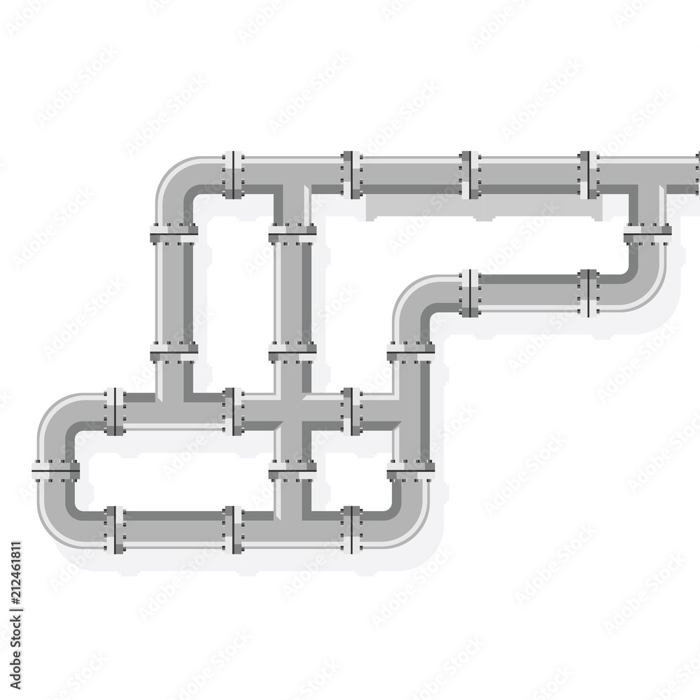 Tube lines for plumbing and piping work. Pipe line for water, gas, fuel ...