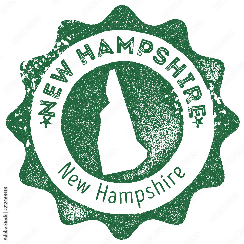 New Hampshire map vintage stamp. Retro style handmade label, badge or ...