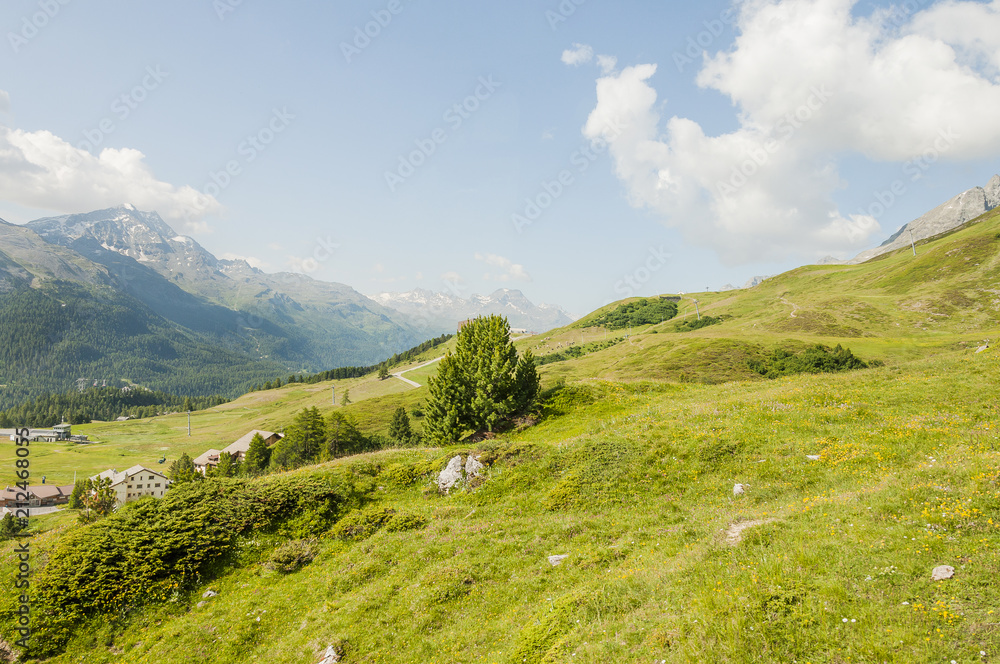 St. Moritz, Corviglia, Corvatsch, Bergbahn, Alpen, Rosatschgruppe ...