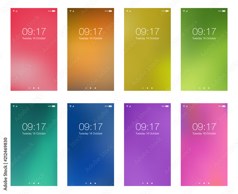 Set bright color abstract hd wallpapers for smartphone screen mobile ...