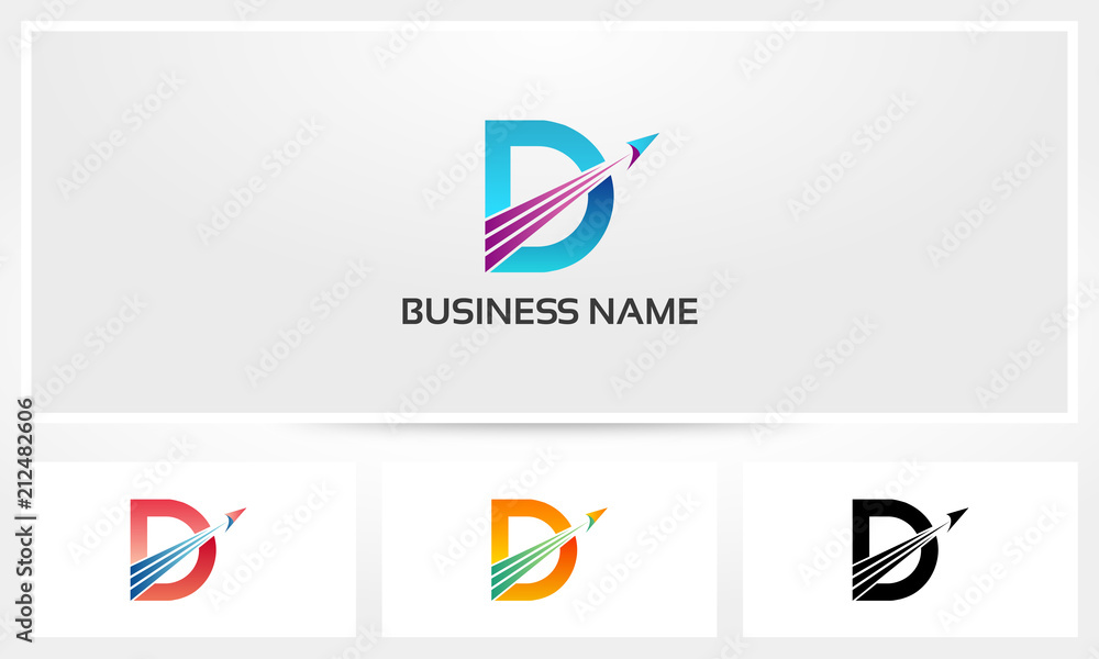 D Letter Aviation Arrow Airplane Logo Stock Vector | Adobe Stock