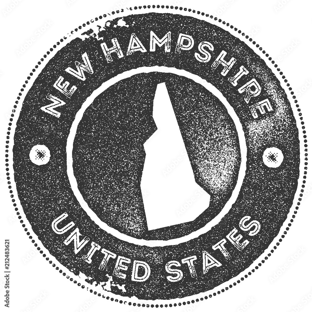 New Hampshire map vintage stamp. Retro style handmade label, badge or ...