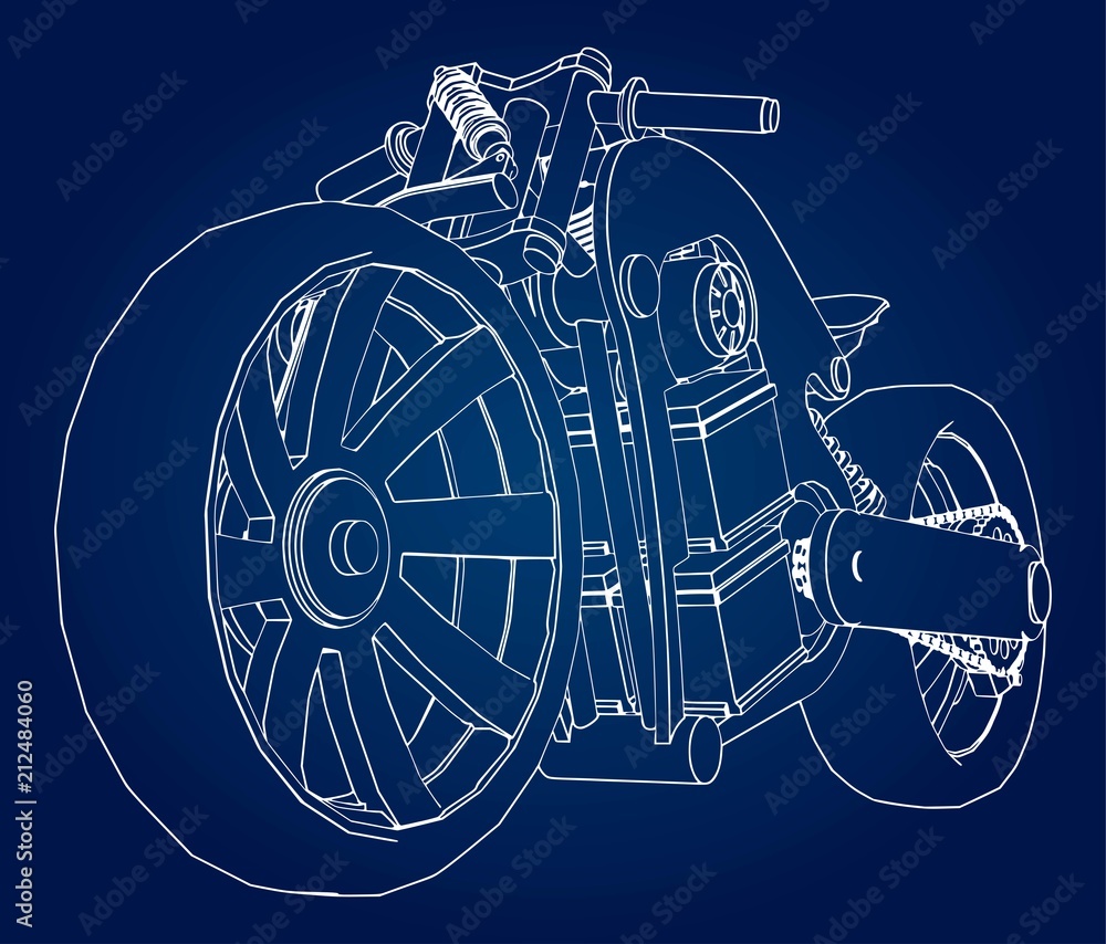 The concept of the electric motorcycle of the future. Vector ...