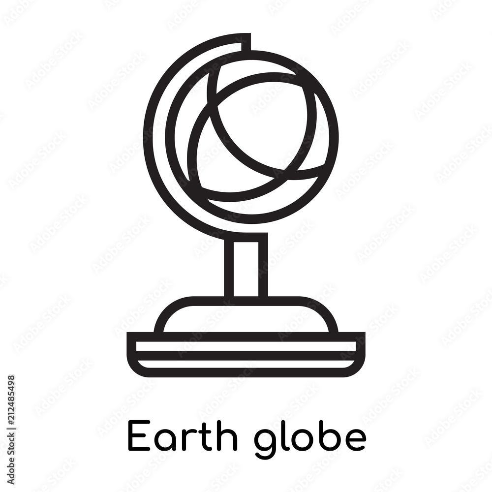 Earth globe icon vector sign and symbol isolated on white background ...