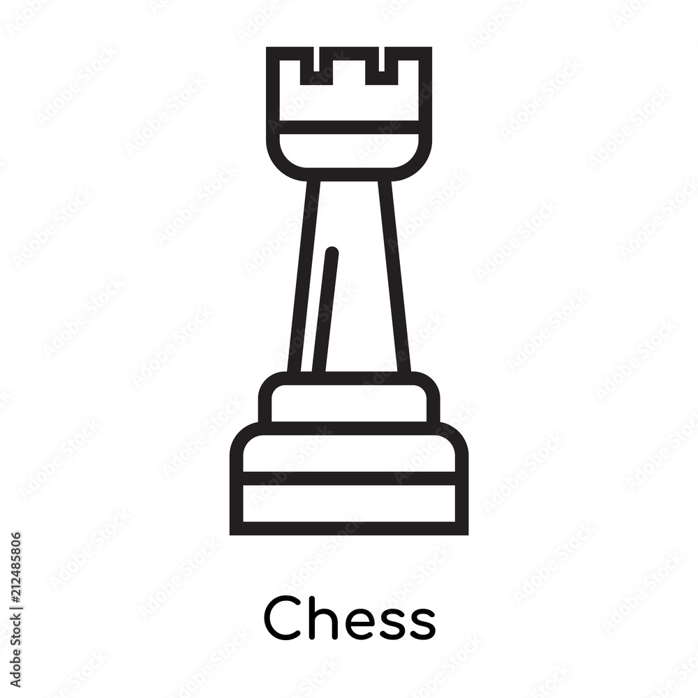 Chess icon vector sign and symbol isolated on white background, Chess ...