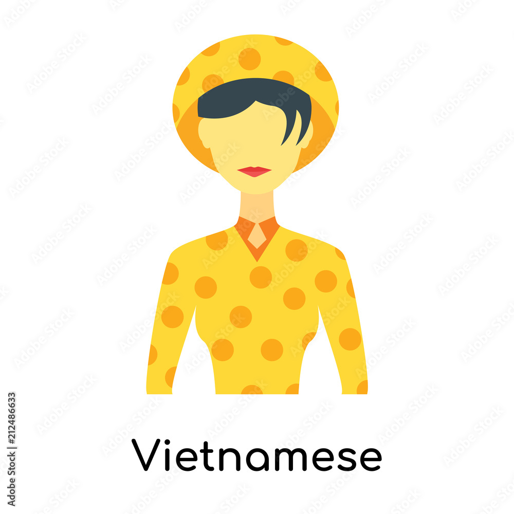 Vietnamese icon vector sign and symbol isolated on white background ...