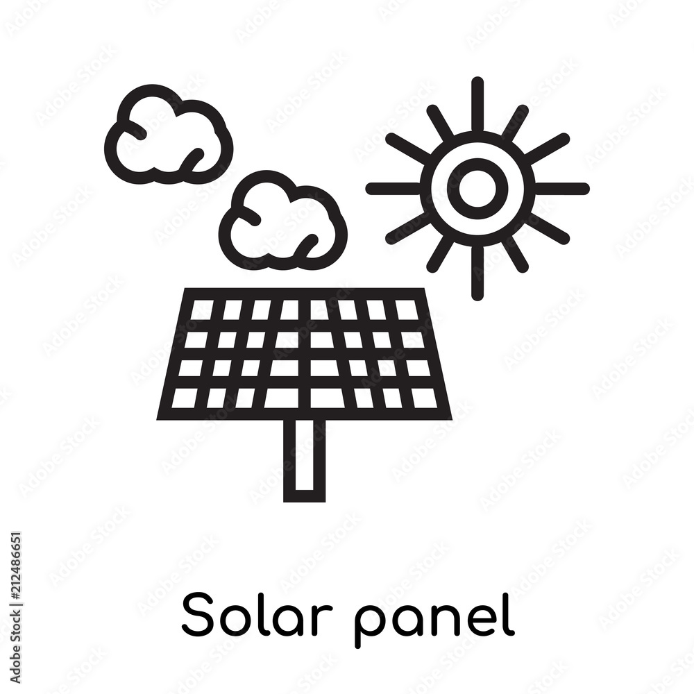 Solar panel icon vector sign and symbol isolated on white background ...