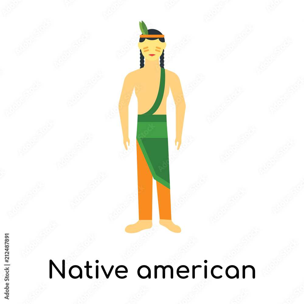Native american icon vector sign and symbol isolated on white ...