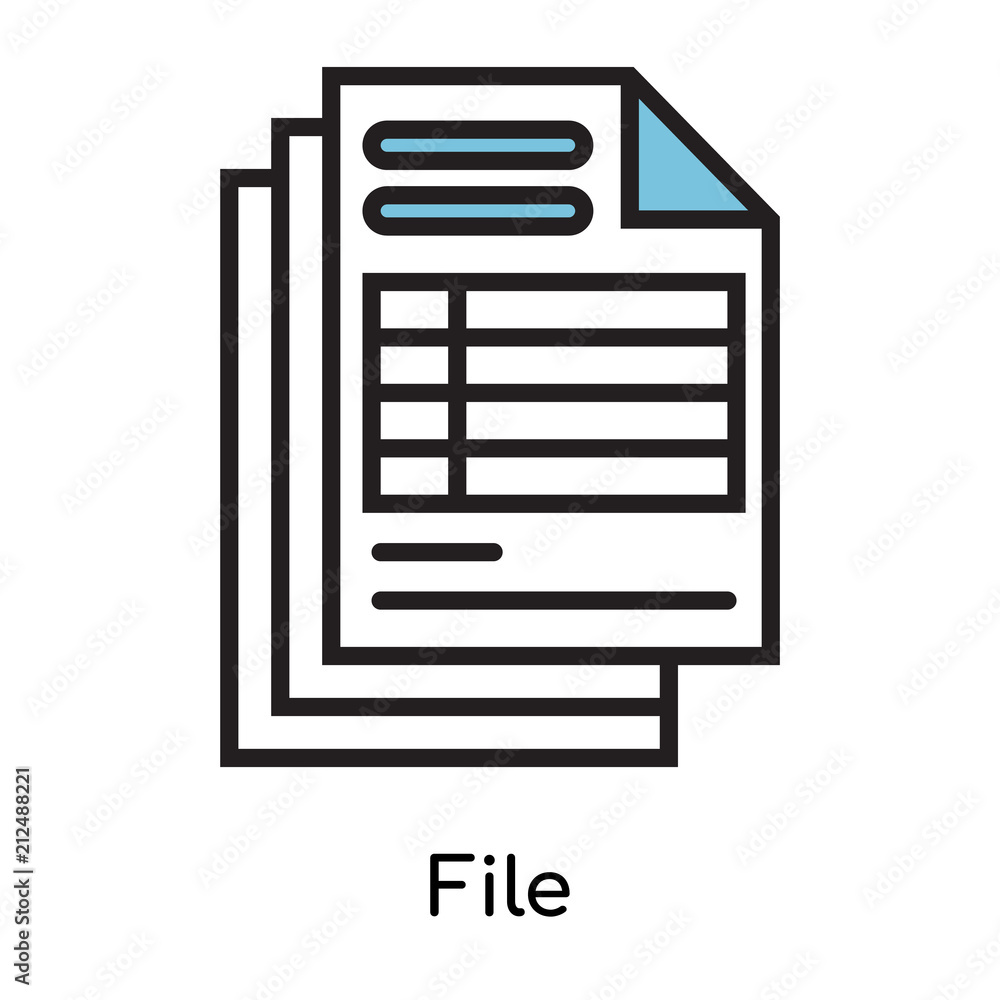 File icon vector sign and symbol isolated on white background, File ...