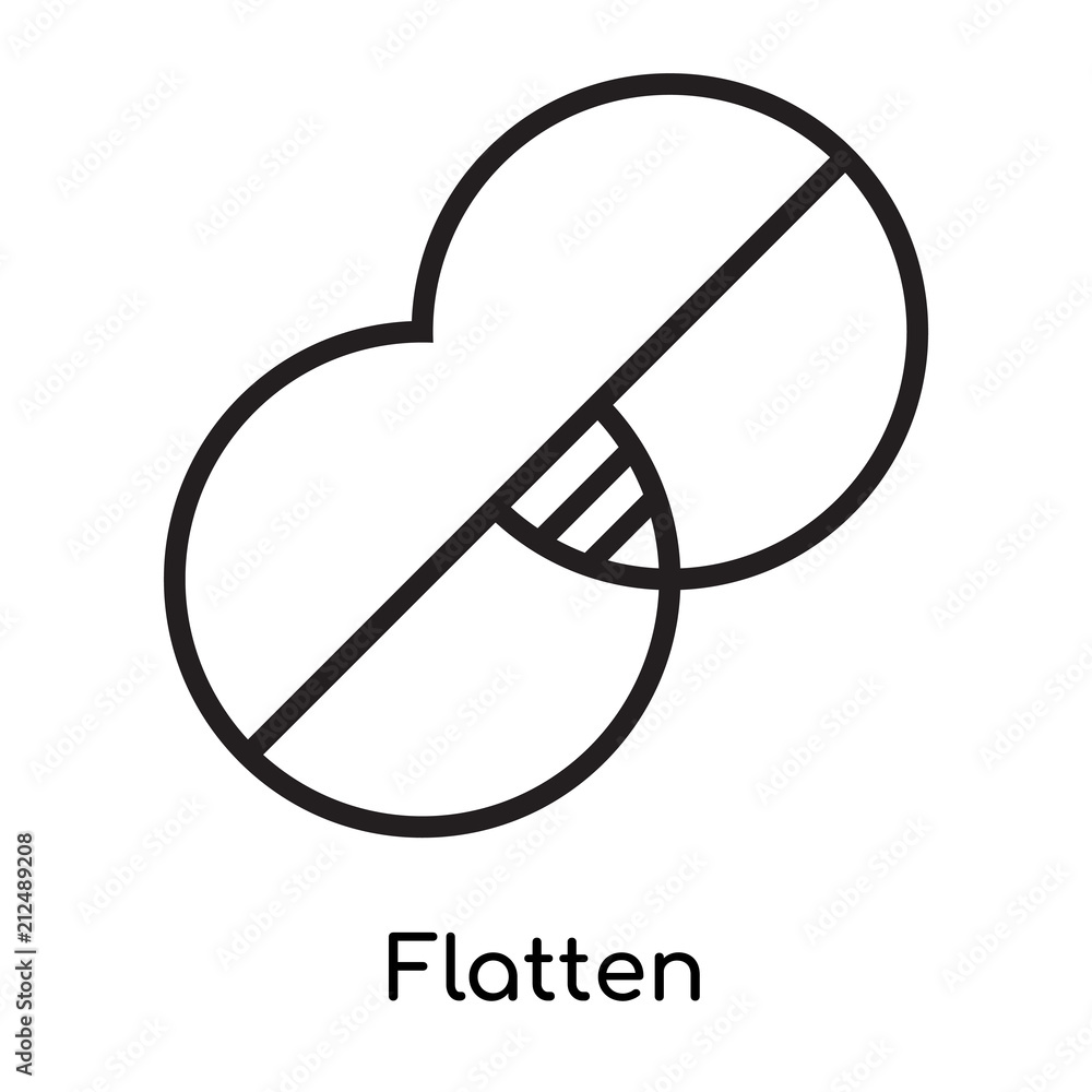 Flatten icon vector sign and symbol isolated on white background ...