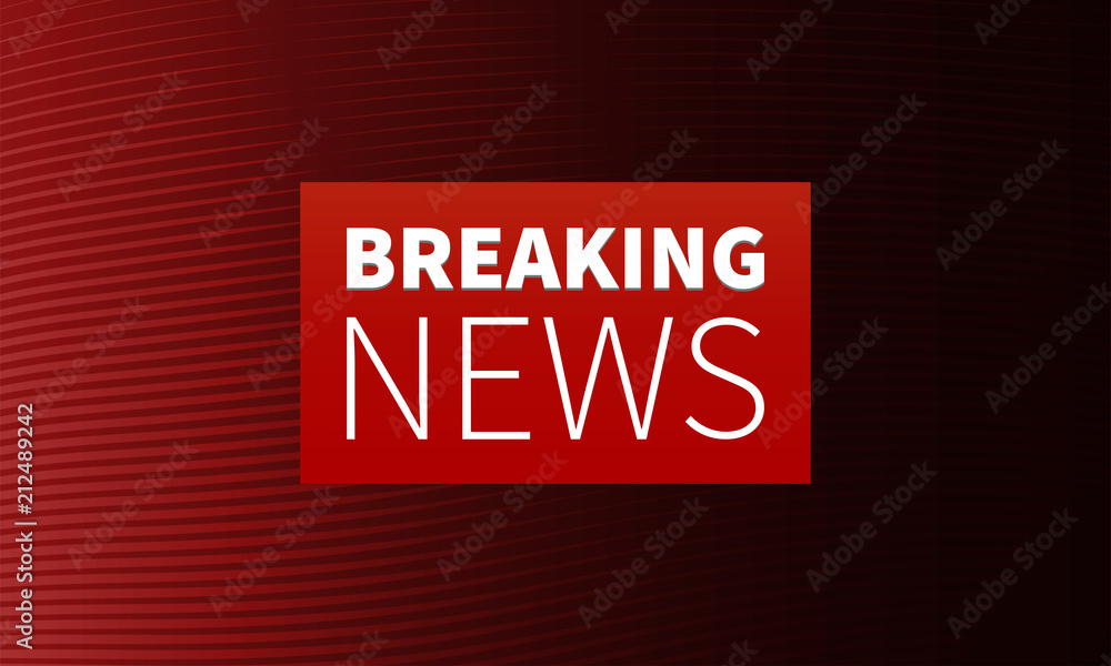 Stock vector illustration logo breaking news live banner. Red wavy ...