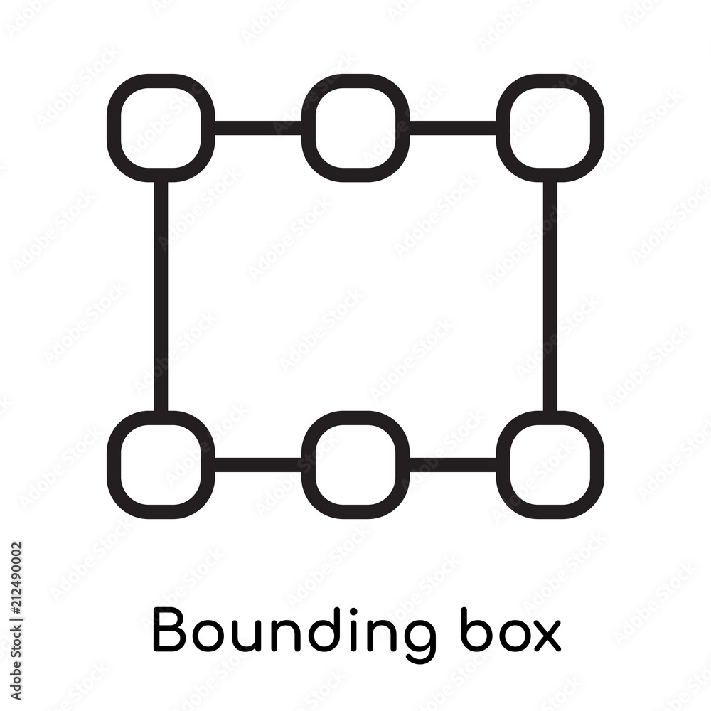Bounding box icon vector sign and symbol isolated on white background ...