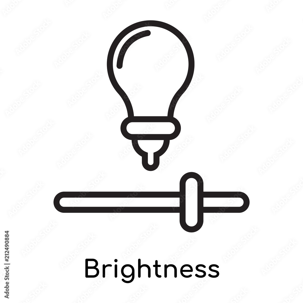 Brightness icon vector sign and symbol isolated on white background ...