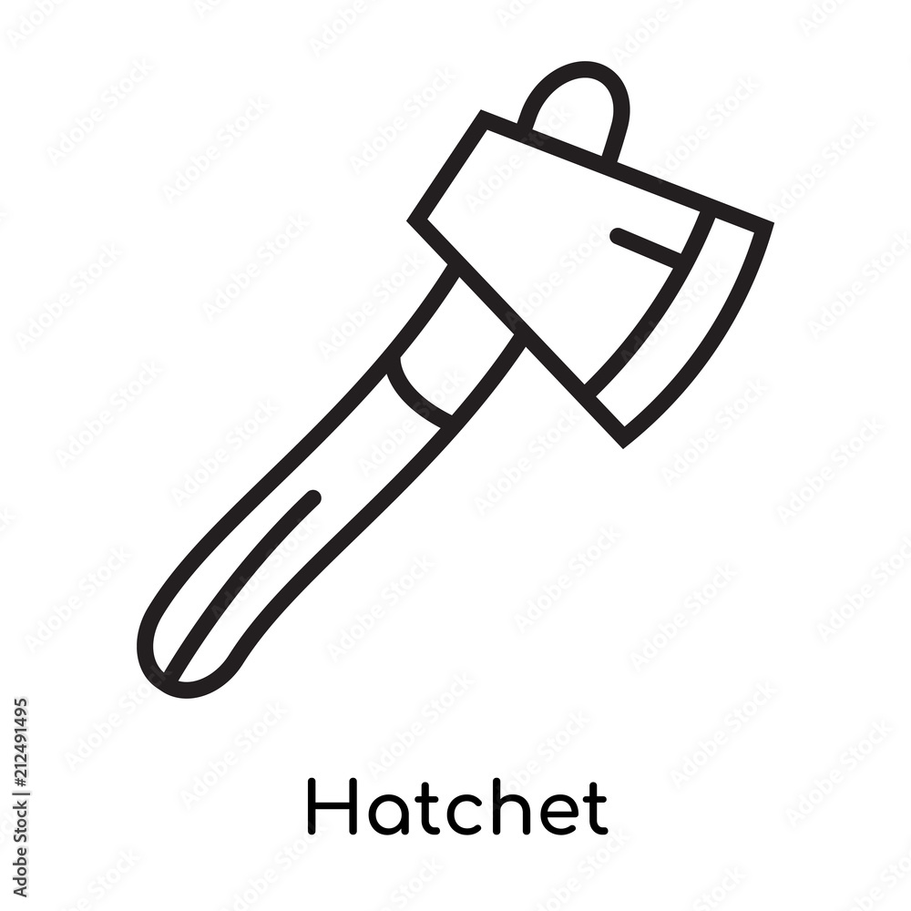 Hatchet icon vector sign and symbol isolated on white background ...