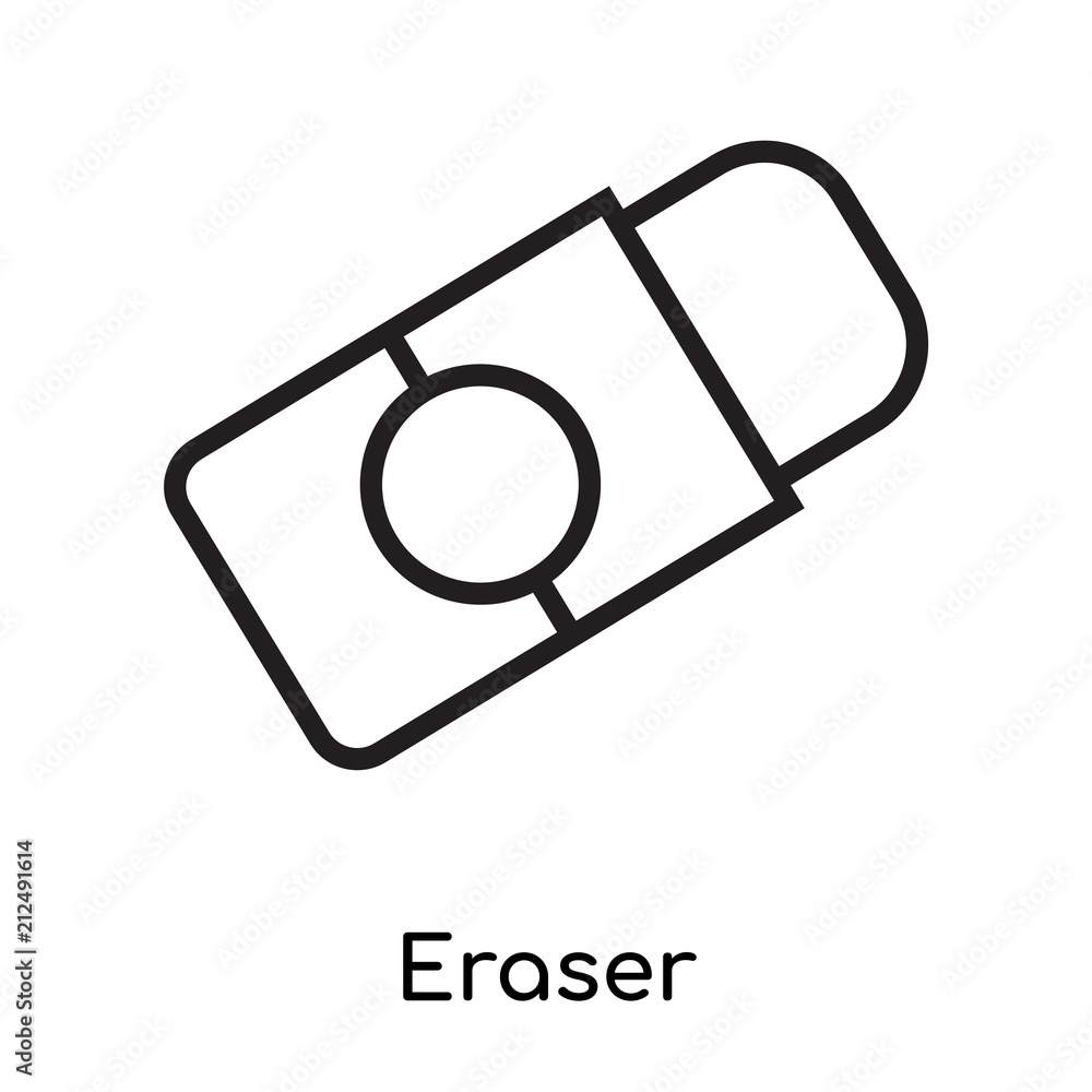 Eraser icon vector sign and symbol isolated on white background, Eraser ...