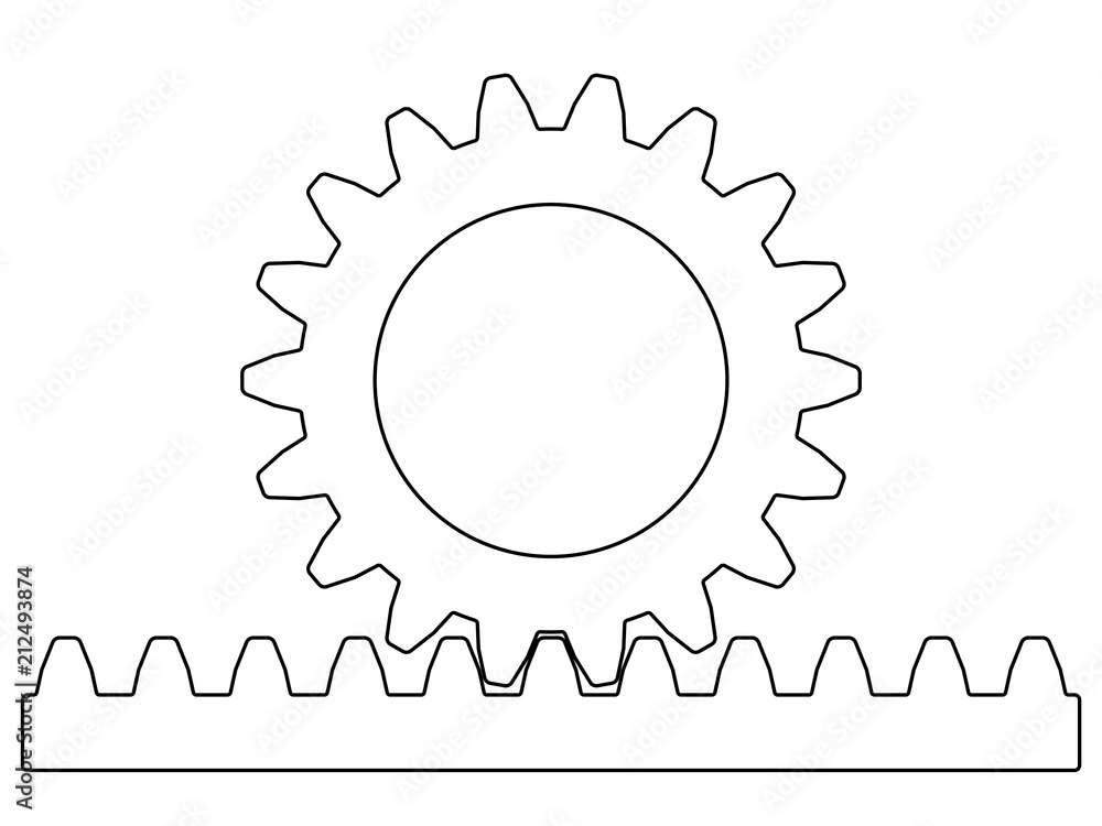 Rack pinion illustration Stock Vector | Adobe Stock