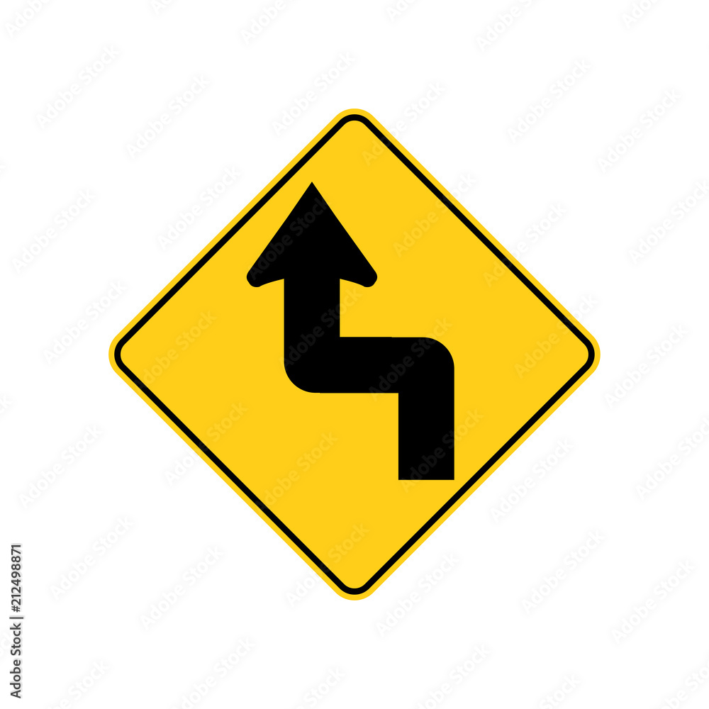 USA traffic road signs.the road ahead ,curve sharply right then left ... USA traffic road signs.the road ahead ,curve sharply right then left ...