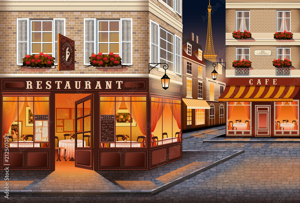 Typical restaurant in the style of the early 20th century. Stock Vector ...