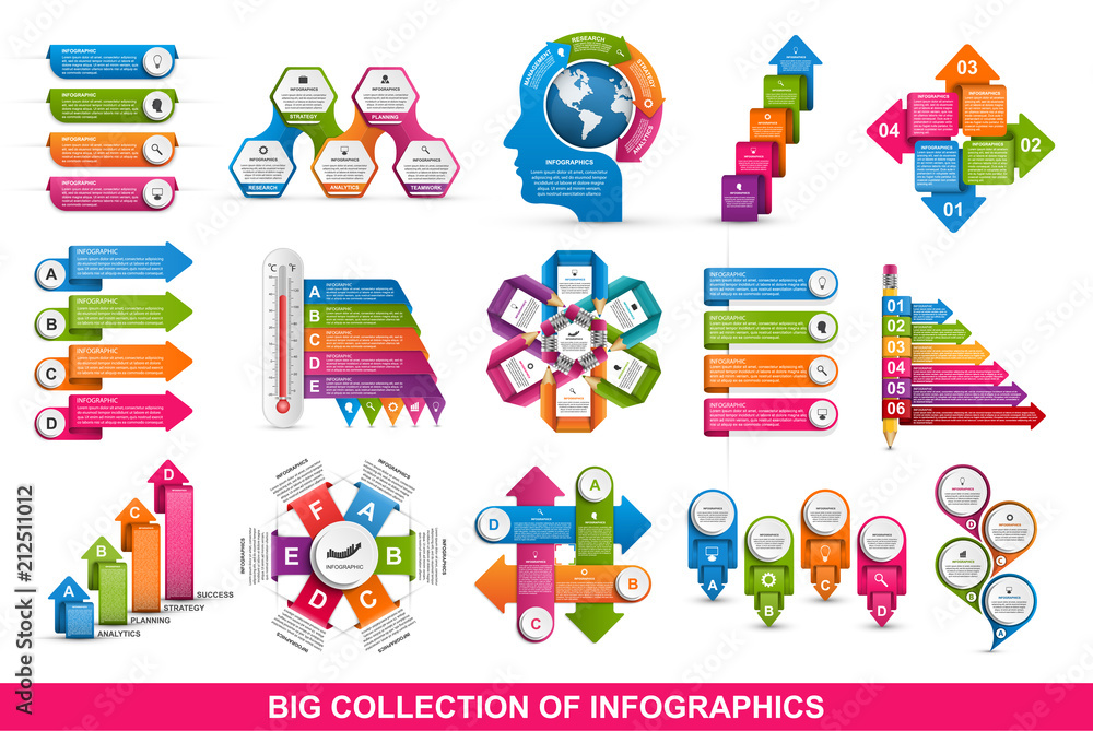 Collection infographics. Design elements. Infographics for business ...