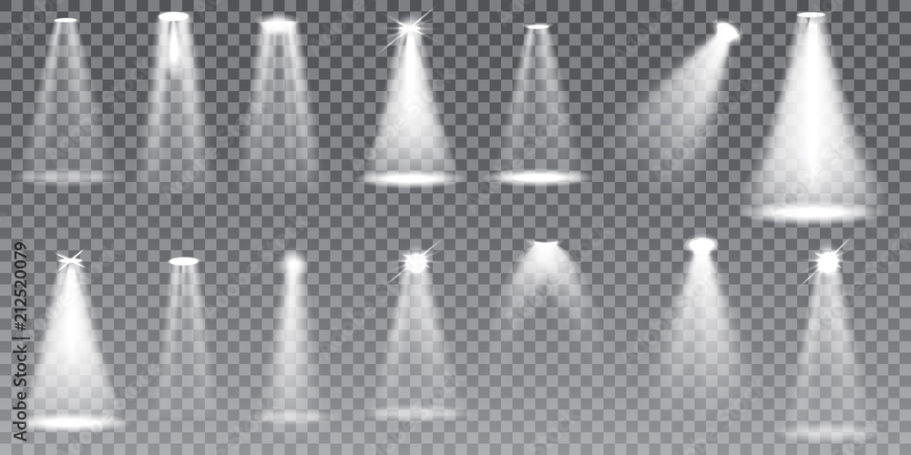 Scene illumination collection, transparent effects. Bright lighting ...